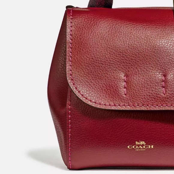 Coach | Bags | Coach Derby Backpack Pebble Leather Cherry Red F5989 ...